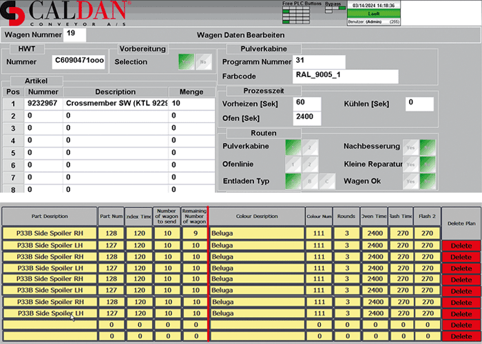 Tracing & Recipe System - CALDAN Conveyor A/S - superior conveyor systems